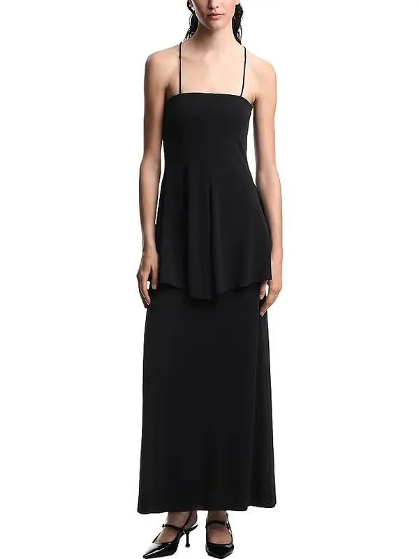 Emporio Armani Square Neck Maxi Dress - Black Beauty