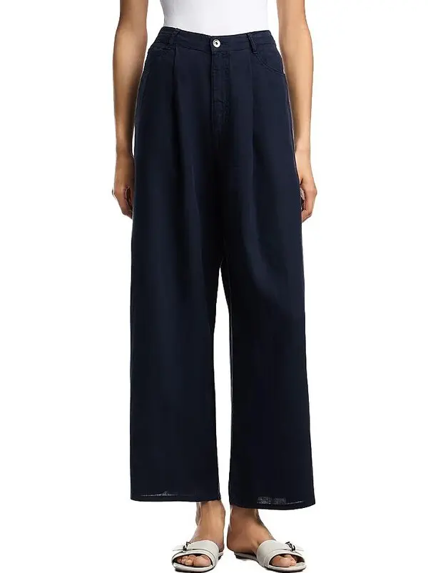 Emporio Armani Linen Balloon Pants - Navy Blue