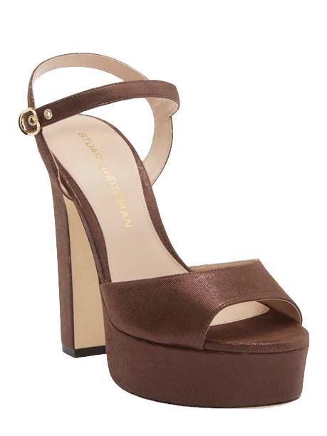 STUART WEITZMAN Reade Platform Sandal - Walnut