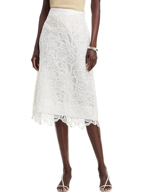 Simkhai Elissa Lace Midi Skirt - Ivory