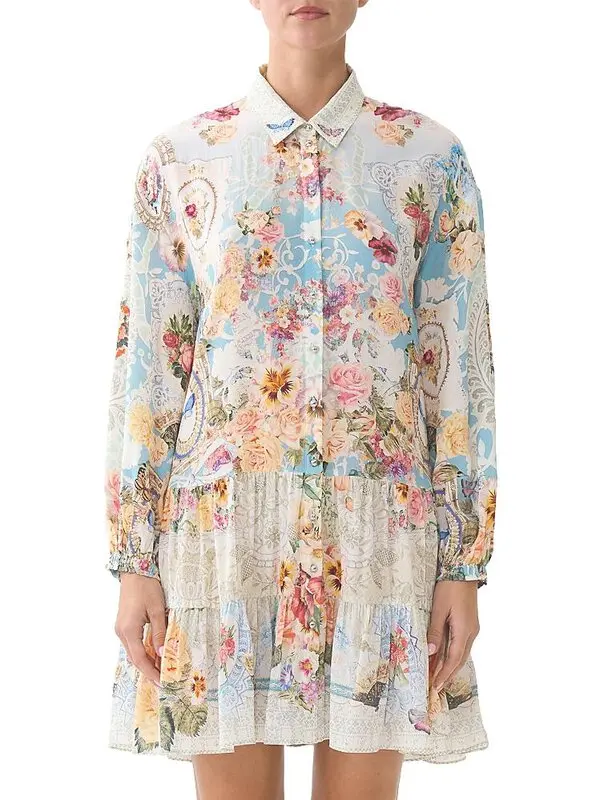 Camilla Silk Long Sleeve Mini Dress - A Taste For Lace