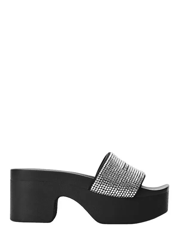 Alexander Wang Hotfix Platform Slides - Black/silver