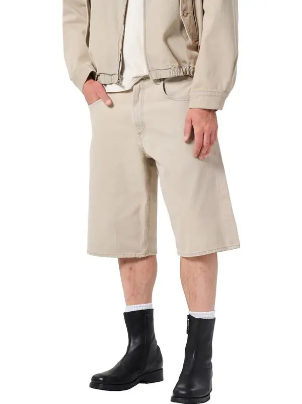 AGOLDE Fusion Slouchy Denim Skater Shorts - Burnished Khaki Md Khaki Wsh