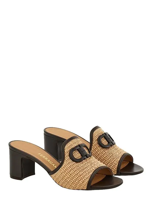 FERRAGAMO Rexy 55 Slide Sandals - Naturale