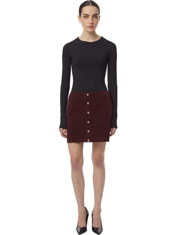 Apparis Re Ella Suede Mini Skirt - Mahogany Red