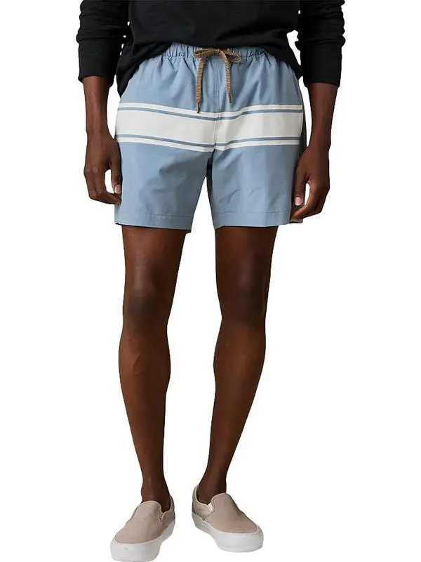 Faherty Brand Classic Fit Striped Swim Trunks - Crystal Cascade