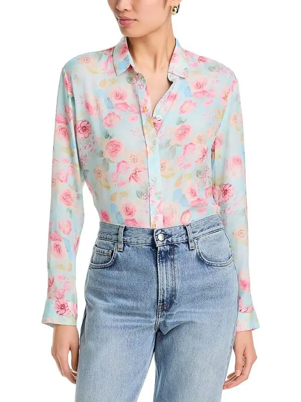 CISSA Printed Modal Shirt - Blue Water Rose