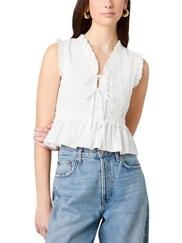 French Connection Rhodes Smocked Top - Summer White