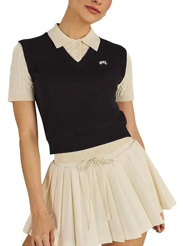 MALBON Veronica Knit Vest - Black Onyx