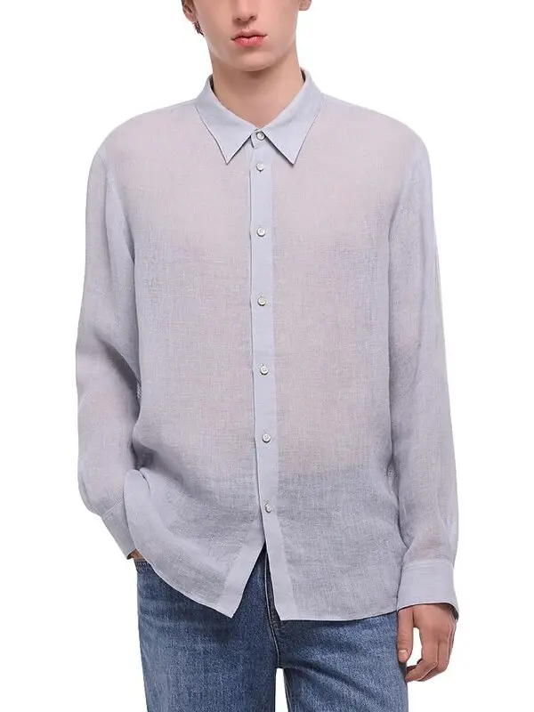 Helmut Lang Relaxed Fit Gauze Shirt - Pacific
