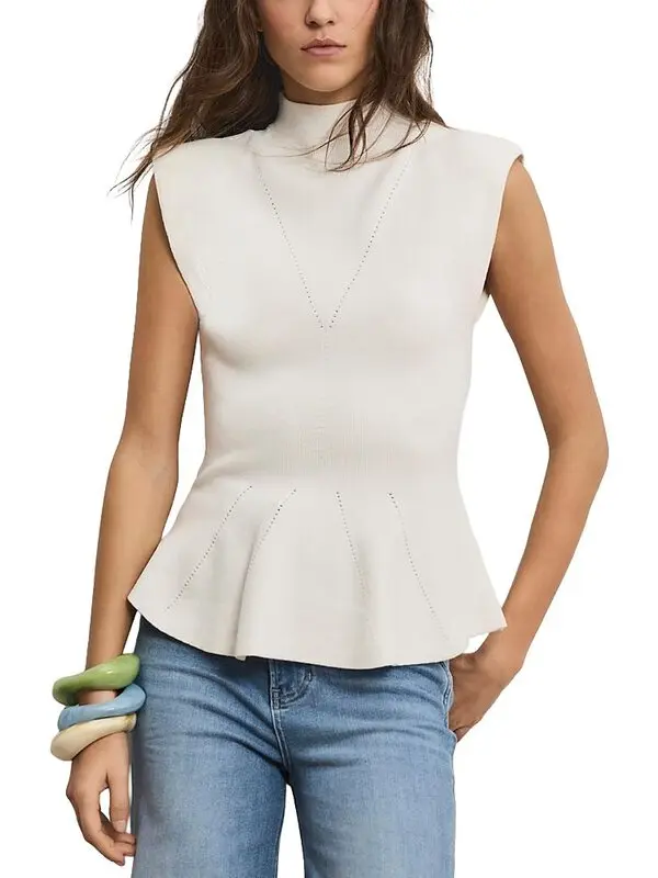 Veronica Beard Seraphine Knit Top - Off White