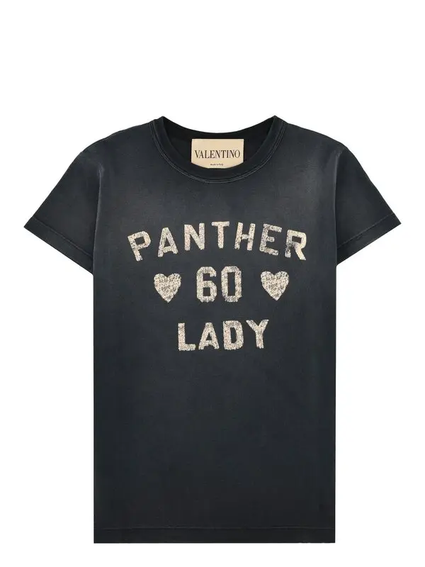 Valentino Garavani Printed Cotton T-shirt - Black