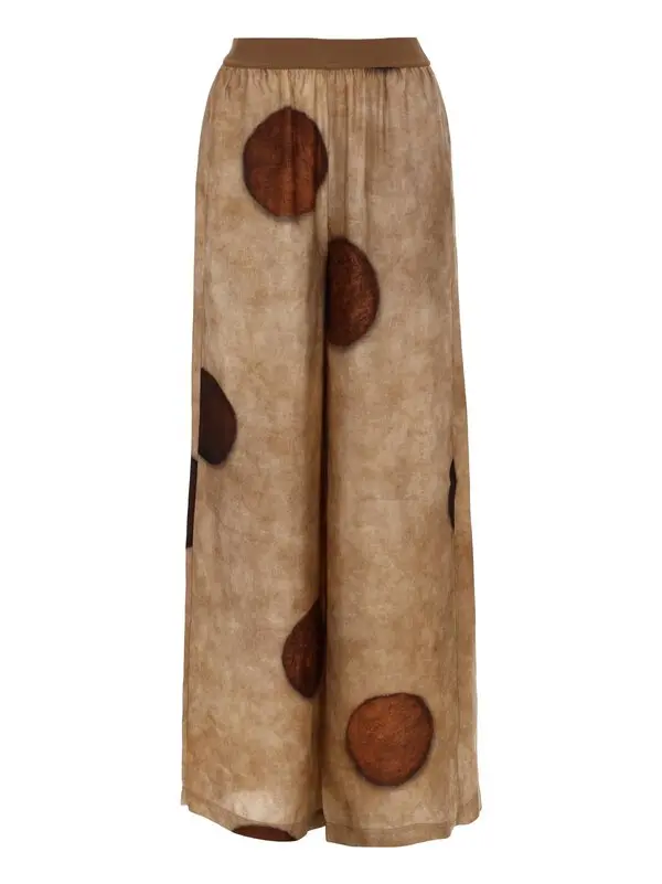 UMA WANG Macro Pois Wide Leg Trousers - Beige