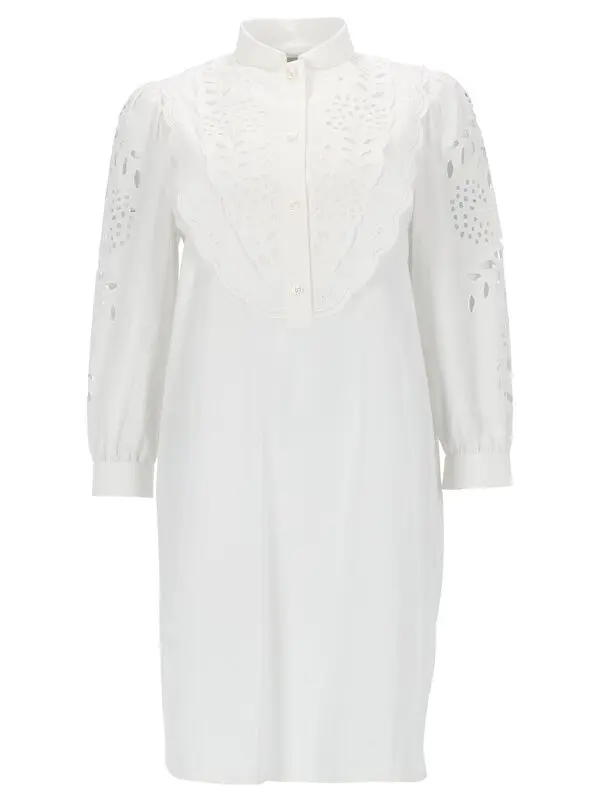 Valentino Garavani Miniabito In Popeline - White