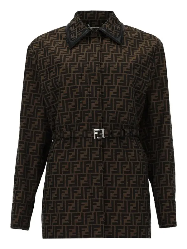 Fendi Ff Canvas Jacket - Brown