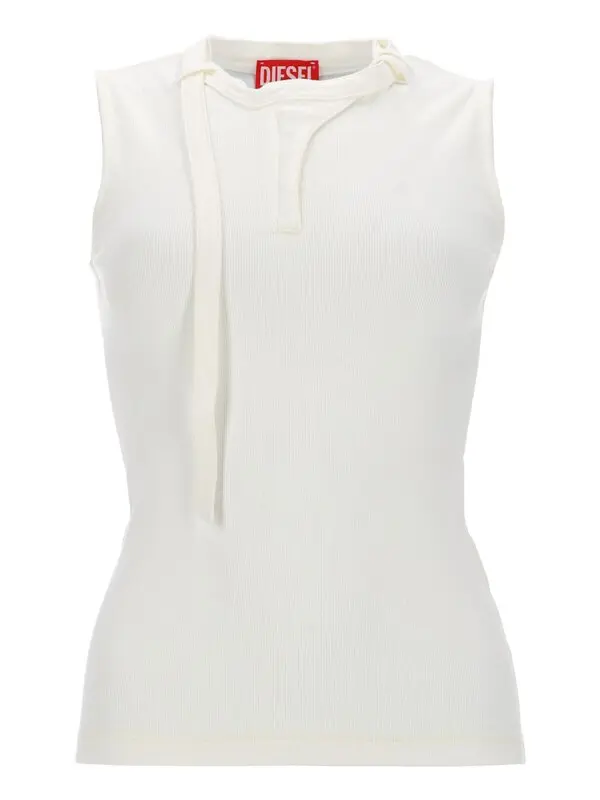 DIESEL® T-iara" Ribbed Jersey Top - White