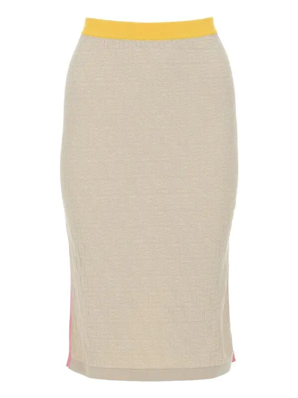 Fendi Cotton And Silk Skirt - Beige