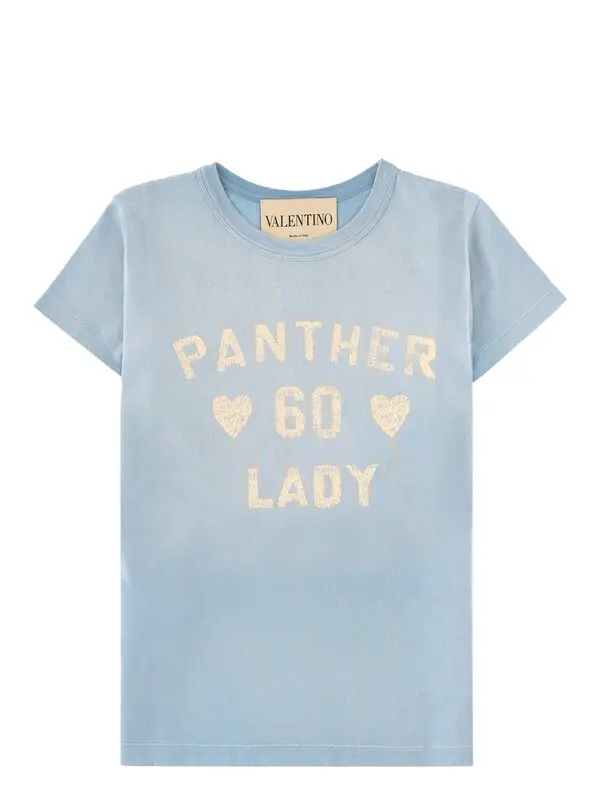 Valentino Garavani Printed Cotton T-shirt - Baby Blue