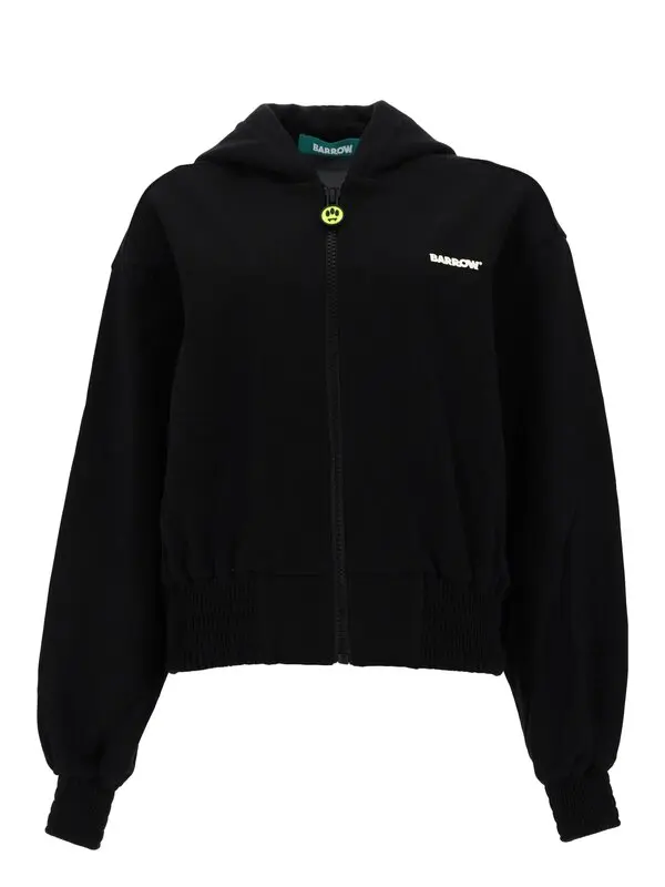 BARROW Zip-up Hooded Sweatshirt - Black