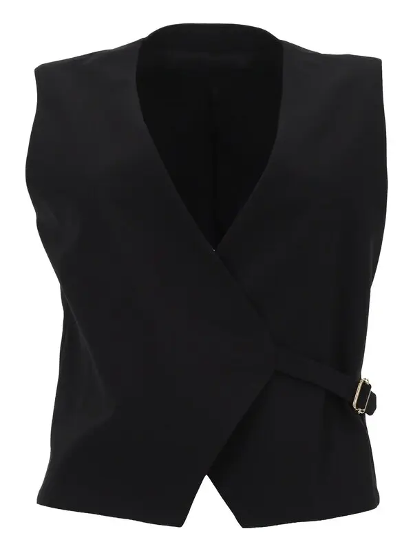 PT TORINO Gilet "angela" In Lana - Black