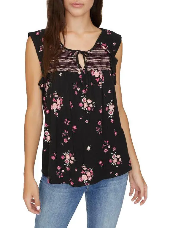 Sanctuary Wild Belle Embroidered Floral Top - Midnight Bouquet