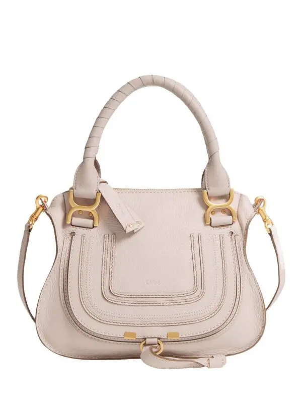 Chloé Small Marcie Leather Satchel - Abstract White
