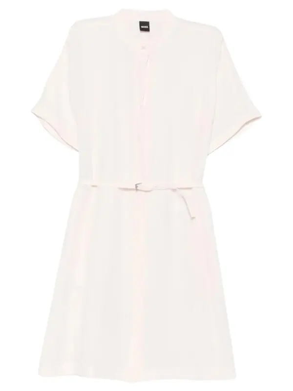 BOSS Belted Shirt Dress - Pink