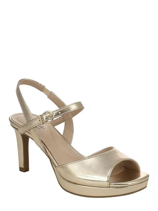 LIFESTRIDE Gwendolyn Ankle Strap Platform Sandal - Gold