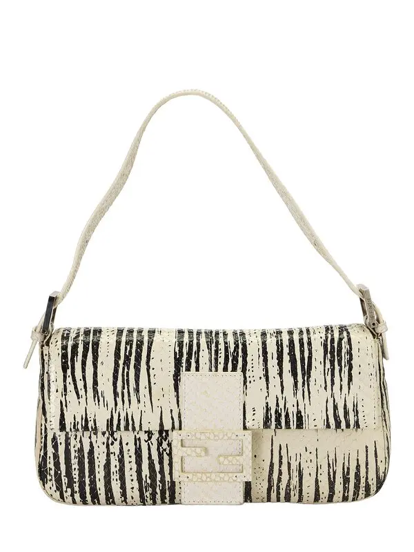 Fendi Python Baguette Bag - White