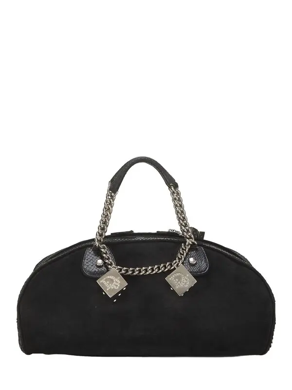Dior Suede Gambler Handbag - Black