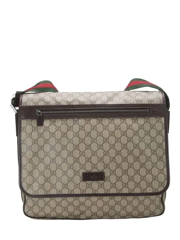 Gucci Gg Supreme Messenger Bag - Brown