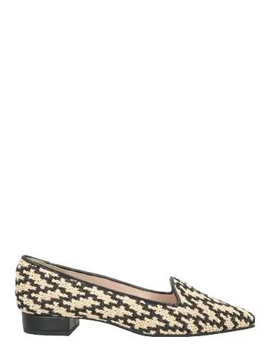 NILA & NILA Loafers Faux Raffia, Two-tone, Pointed Toe - Black