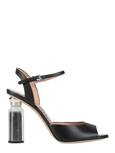 Moschino Calfskin Sandals With Sculptural Heel - Black