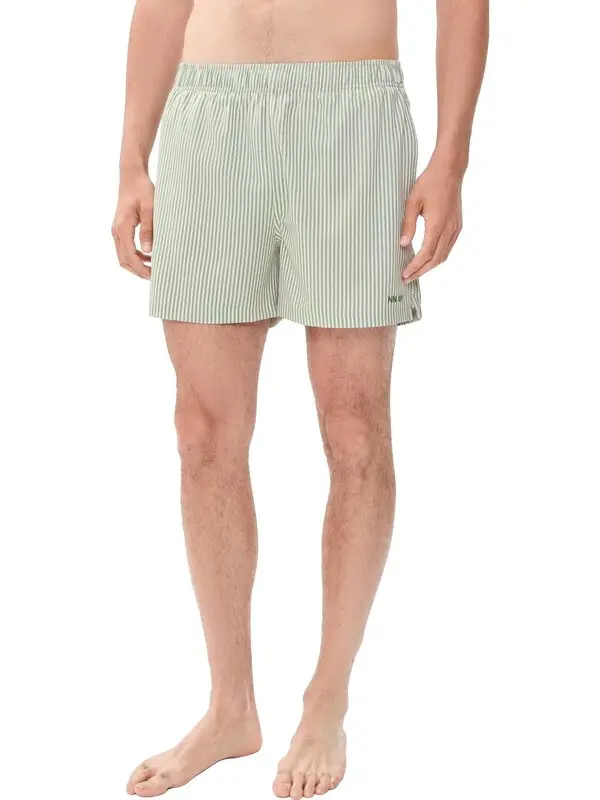 Nn07 Holiday Stripe Swim Shorts - Green Stripe