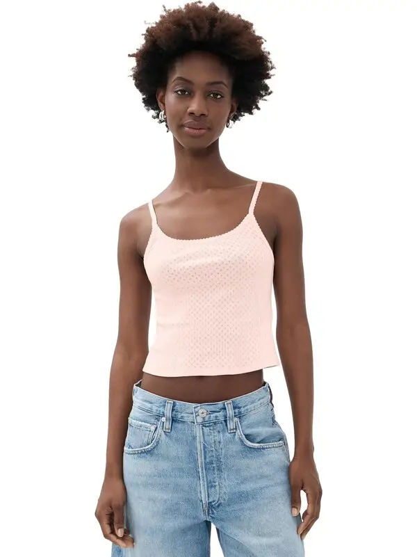 RE/DONE Jolie Tank - Pink Salt Honeycomb