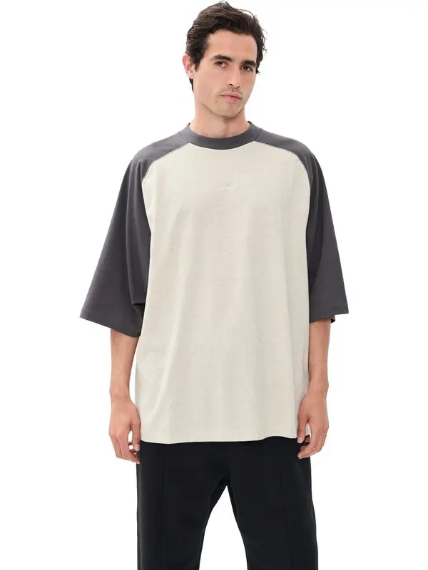 Fear Of God Signature Baseball Tee - Heather Stone/iron Grey