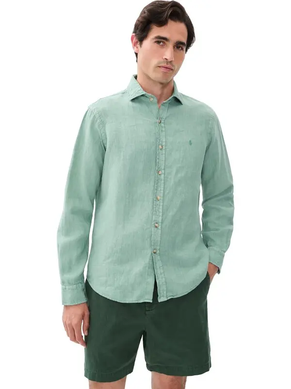 Polo Ralph Lauren Linen Button Down Shirt - Faded Mint