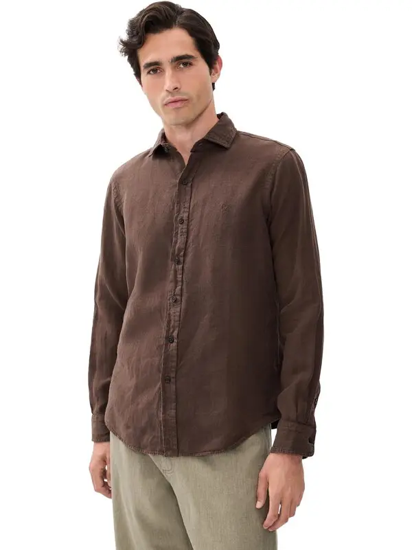 Polo Ralph Lauren Linen Button Down Shirt - Nutmeg Brown