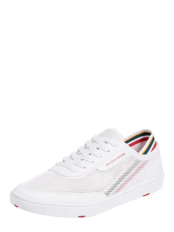 Orlebar Brown Larson Ob Stripe Sneakers - White/orange/aquamarine