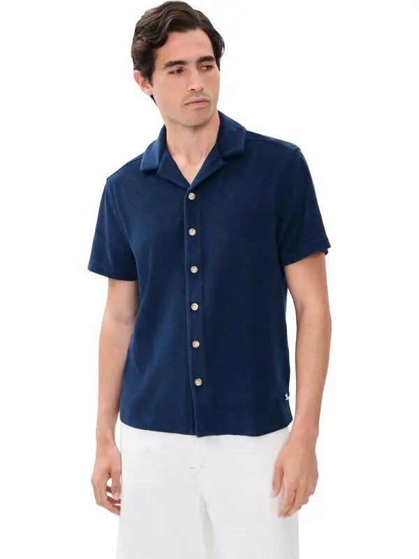 FAIR HARBOR Ravello Terry Button Up Shirt - Navy