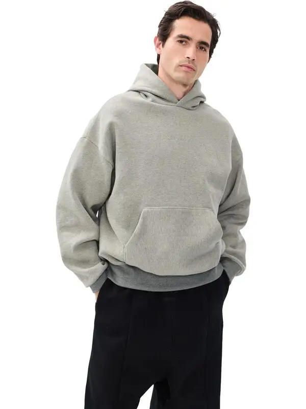 Fear Of God Classic Fleece Hoodie - Concrete Heather/dark Concrete