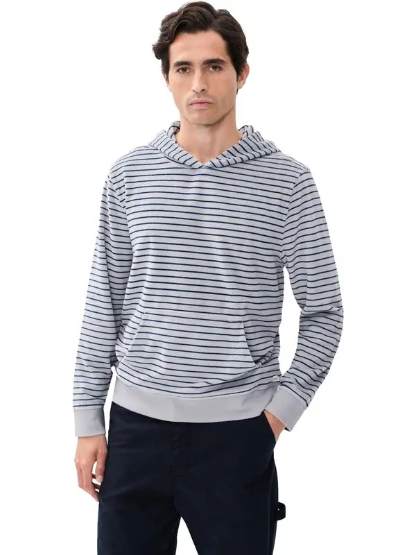 FAIR HARBOR Striped Terry Hoodie - Nautical Stripe