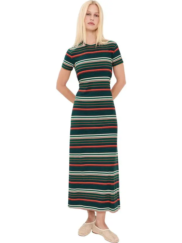 Proenza Schouler White Label Noelle Striped Jersey Maxi Dress - Spruce Multi