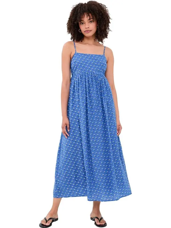 Madewell Tiffany Dress - Fan Floral Foulard Retro Blue