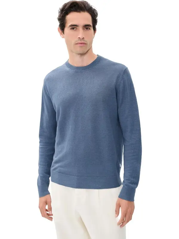 Nn07 Ten Linen Crew Neck Sweater - Stone Blue