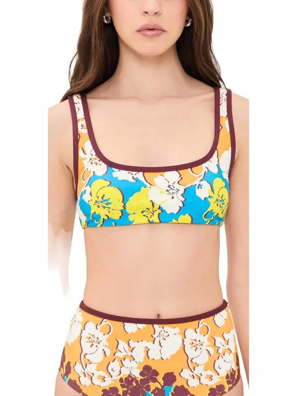 ALEMAIS Floral Print Scoop Neck Top - Multi