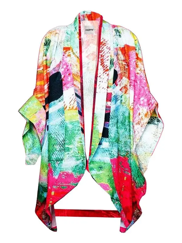 MAXJENNY Printed Kaftan - Green/red