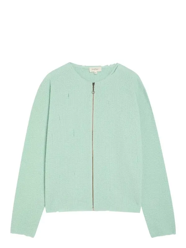 SECOND / LAYER Cashmere & Wool-blend Zip-up Jumper - Mint