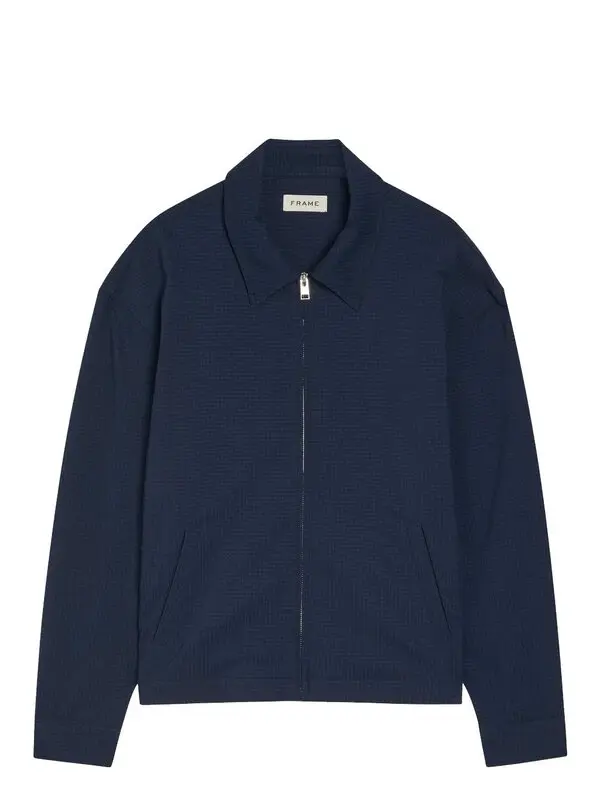FRAME Seersucker Jacket - Navy