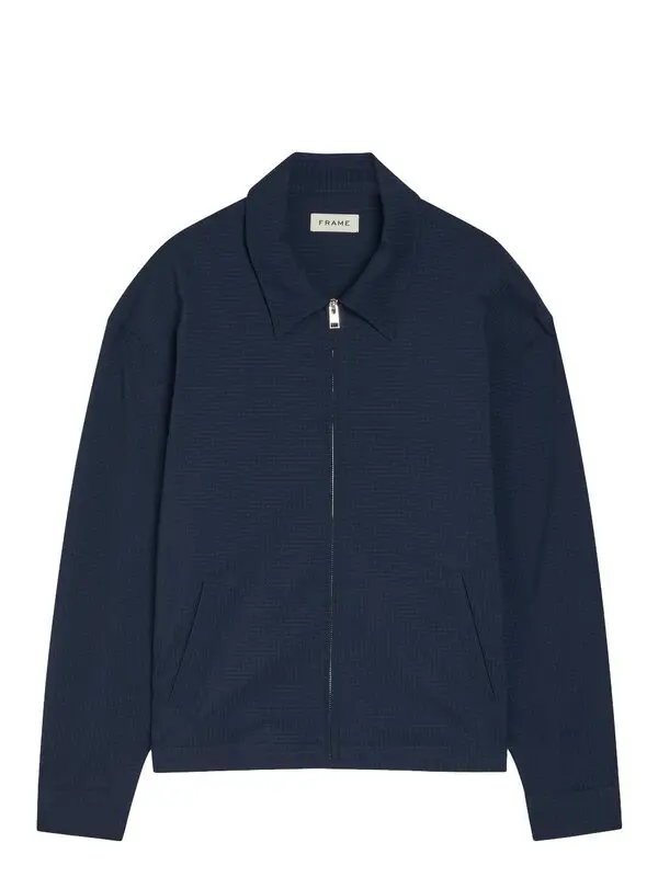 FRAME Seersucker Jacket - Navy